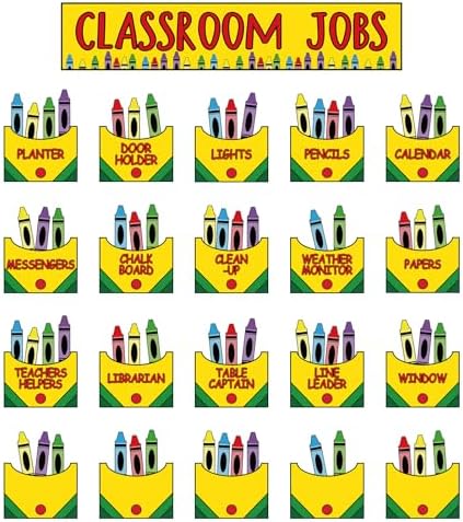 Amazon.com : FYSUIMU Crayon Class Jobs Bulletin Board Set Colorful ...