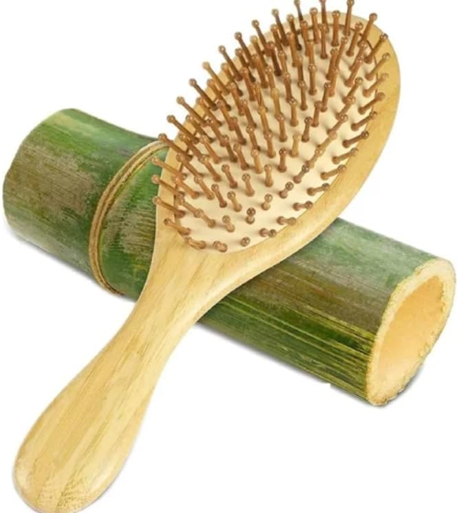 Amazon.com : iGROW Natural Bamboo Hair Brush - 100% Wooden Brush For ...