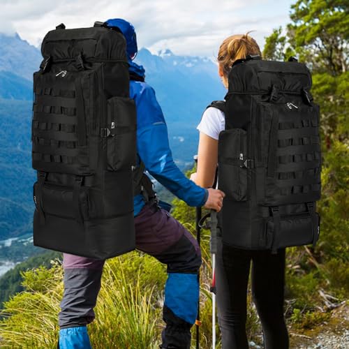 70L/100L Large Camping Hiking Backpack with Rain Cover, Waterproof ...
