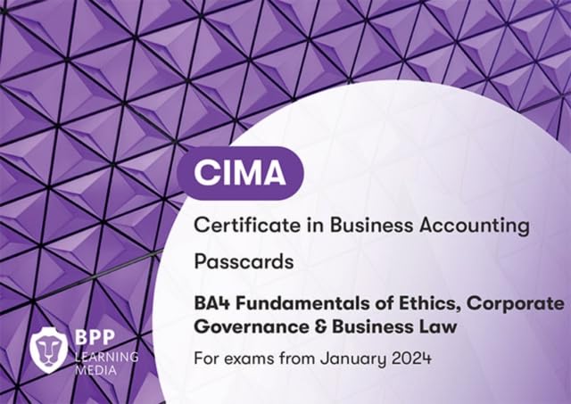 CIMA BA4 Fundamentals of Ethics, Corporate Governance and Business Law ...