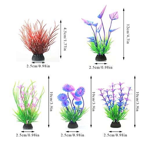 Pilikoll 23 Pcs Aquarium Decorations Plastic Plants Fish Tank ...