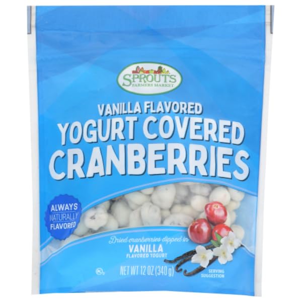 Amazon.com: Sprouts Vanilla Flavored Yogurt Covered Cranberries - 12 oz ...