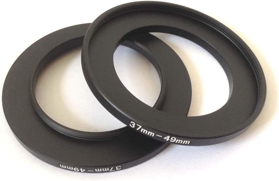 2x Metal 37-49mm Step Up Rings D-SLR Video Camera Lens Connect Size ...