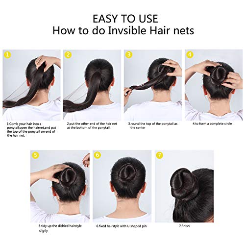 Snapklik.com : Hair Nets Invisible Elastic Edge Mesh And U Shaped Pins ...