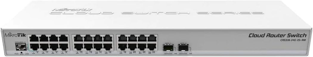 Mikrotik CRS326-24G-2S+RM Network Switch L2 Gigabit Ethernet (10/100 ...