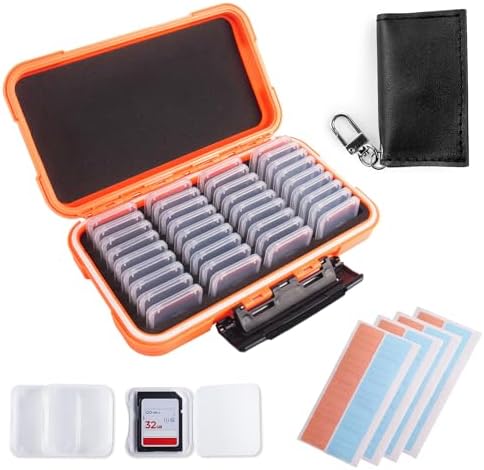 Amazon.com: Micscrew 36 Slots Memory Card Case Orange & 36 Plastic ...