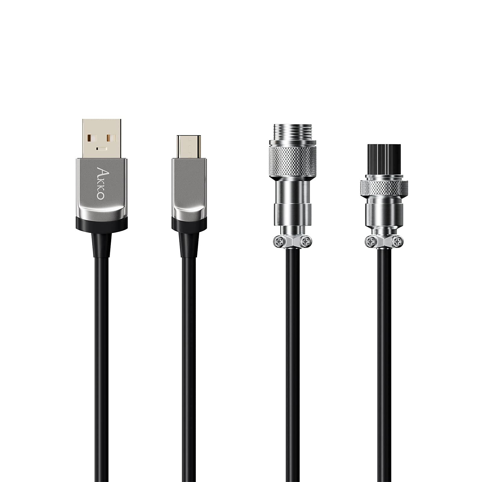 Akko Custom Coiled Aviator Cable, 5ft TPE Type-C to USB-A with Metal ...