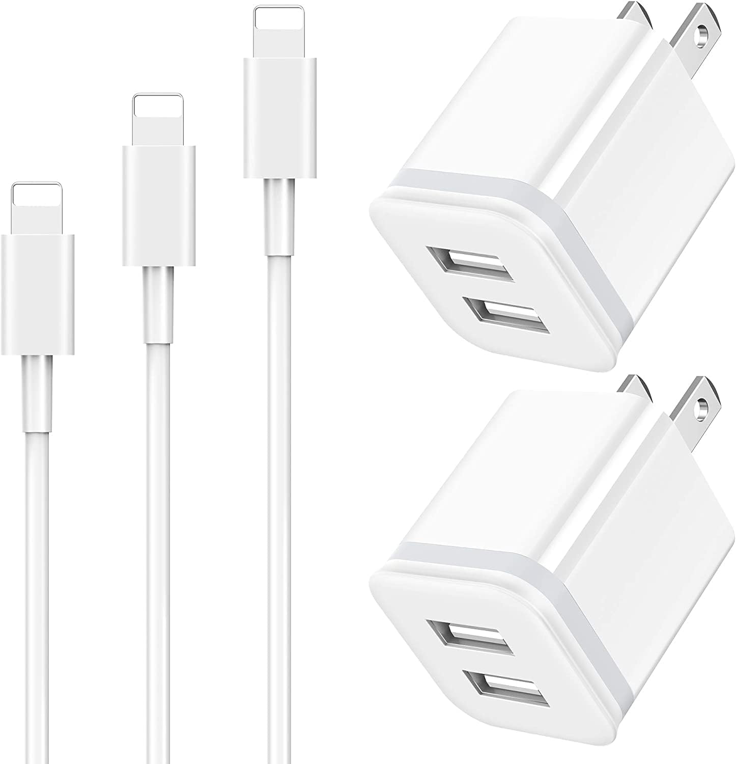 Amazon.com: LUOATIP iPhone Charger Cable 3ft 6ft 10ft with Wall Plug, 5 ...