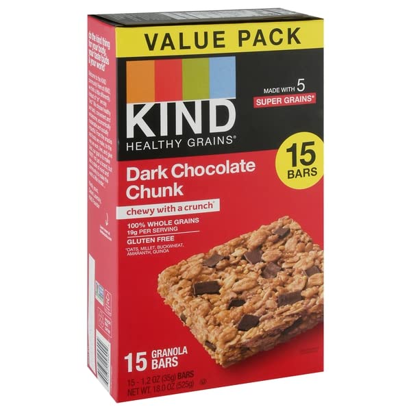 Amazon.com: Kind, Granola Bars Dark Chocolate Chunk Value Pack 15 Count ...