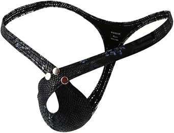 Amazon.com: HSQSMWJ Men's Faux Leather Sexy T-Back Low Rise Thongs G-String Underwear Jockstrap ...