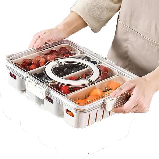 Rhyhorn Vegetable Storage Box with 4 Drainage Baskets, Reusable Storage ...