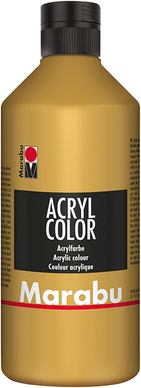 Marabu 12010075084 - Acryl Color gold 500 ml, cremige Acrylfarbe auf ...