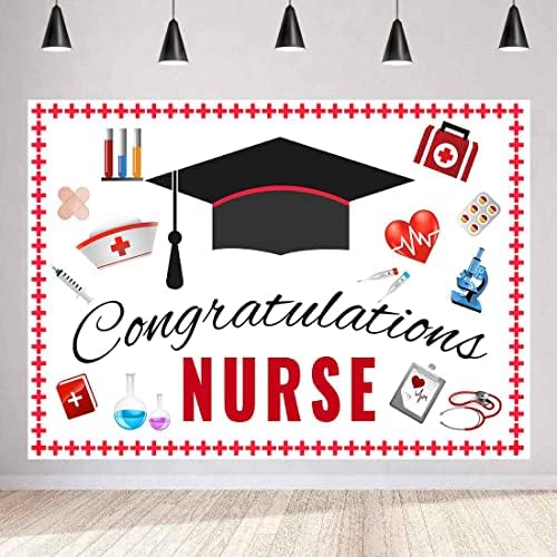 Amazon.com : Nurse Party Backdrop, Graduation Nurse Backgrounds ...