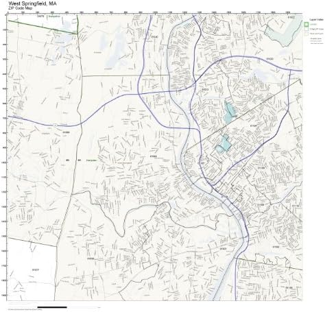 : Zip Code Wall Map Of West Springfield, Ma Zip Code Map Not 