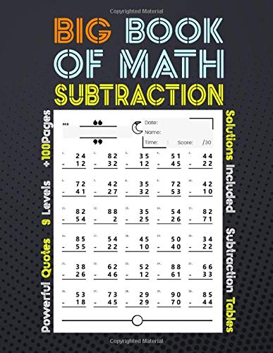BIG BOOK OF MATH SUBTRACTION: Powerful quotes | Subtraction (1-3 Grades ...