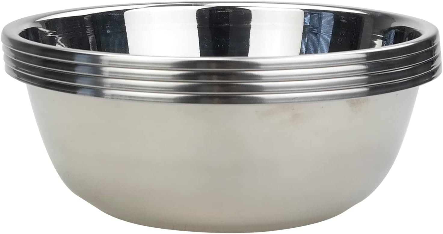 Amazon.com: Tyminin Set of 4 Stainless Steel Serving Bowls, Metal Prep ...