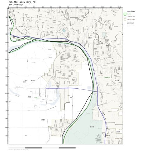 ZIP Code Wall Map of South Sioux City, NE ZIP Code Map Not Laminated ...