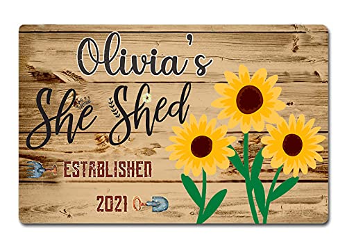 OKnown She shed Sign, Personalized Name She shed Room Metal Sign, Girl ...