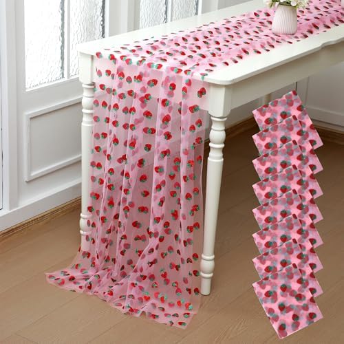 Amazon Windkream 8 Pcs 29 X70 Inch Strawberry Shiny Glitter Tulle