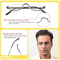 Amazon.com: KoKoBin Half Reading Glasses - 2 Pairs Half Rim Metal Frame Glasses Spring Hinge ...