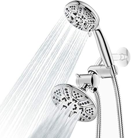 6" Premium High Pressure 3-Way Shower Head Combo 6-Setting Hand Held ...