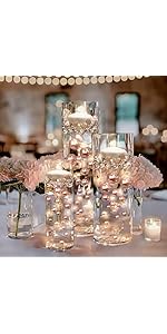 Amazon.com: 100 Floating Gold Pearls with Gold Sparkling Gems- Large ...