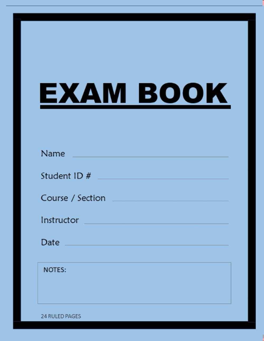 Longrich Exam Blue Book/Blue Exam Book/Blue Test Book (Ruled Format - 8 ...