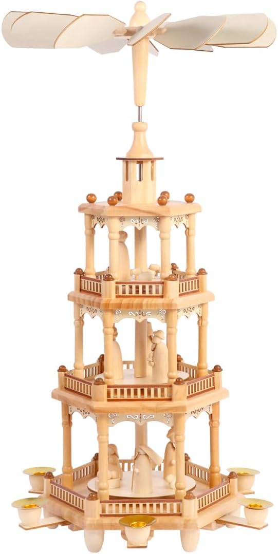 YeloZen Rotating Christmas Pyramids with 6 Candler Holders-22 Inches ...