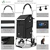 VOUNOT® Folding Shopping Trolley on 6 Wheels, Aluminium Lightweight Shopping Cart with Insulated ...