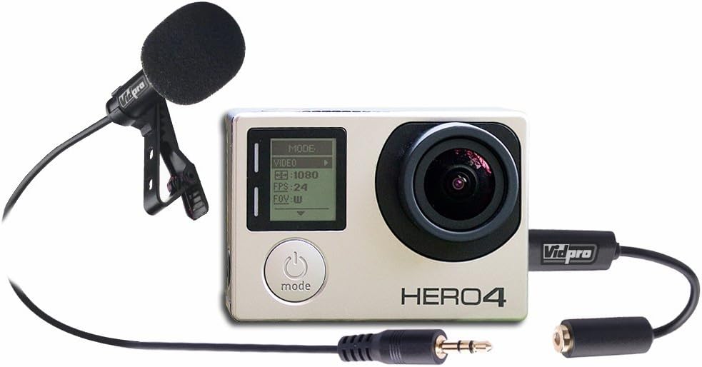 Amazon.com : GoPro HERO4 Camcorder External Microphone Vidpro XM-L ...