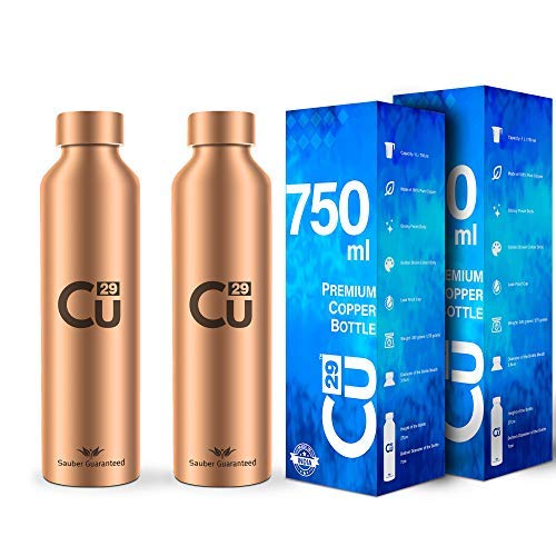 Cu29 Copper Water Bottle 1.5 Litre with Leak Proof Cap & Glossy Finish ...