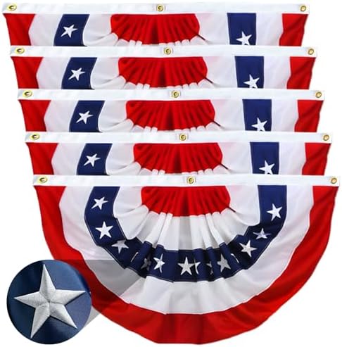 Amazon.com : 8 Pack 2x4 Ft American Pleated Fan Flag, USA Patriotic ...