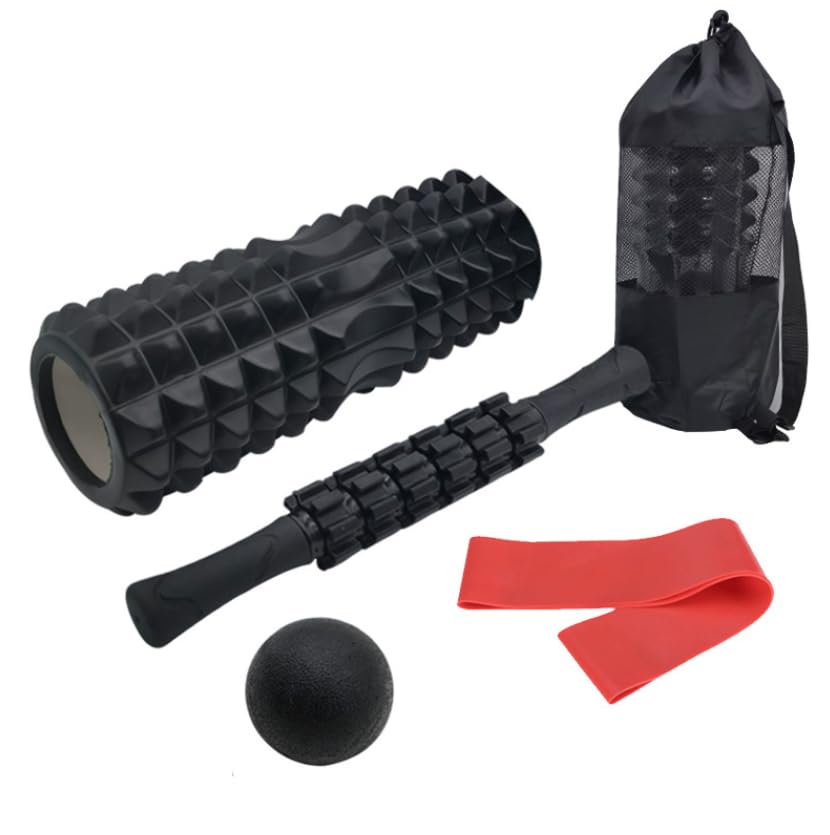 5 in 1 Foam Roller Set Trigger Point Foam Roller, Massage Roller Stick ...
