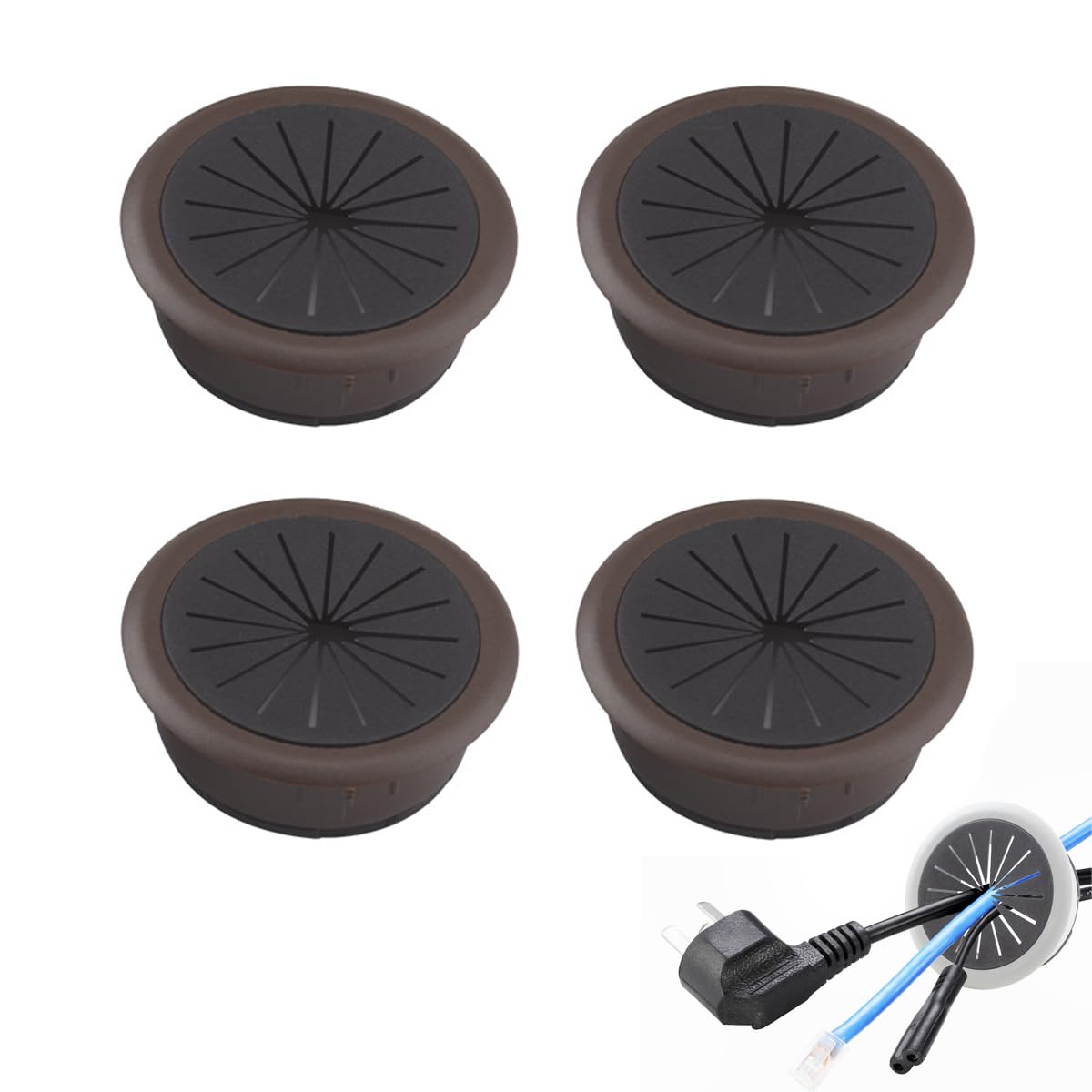 Amazon.com: Helonge Desk Grommet, 4 Pcs 2 Inches Desk Cable Wire ...