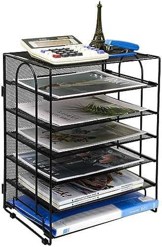 TQVAI 7 Tier Letter Tray Desk Tidy Organiser A4 Paper Storage Organiser ...