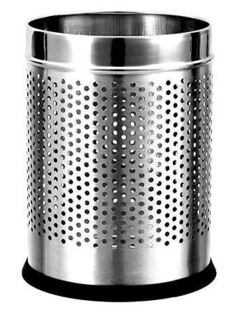 Stainless Steel Perforated Open Dustbin 8 * 12 Inch : Amazon.in: Home ...