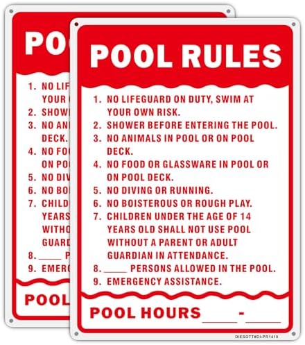 Amazon.com: North Carolina Pool Rules Sign - 18 x 24 Inches - Plastic ...