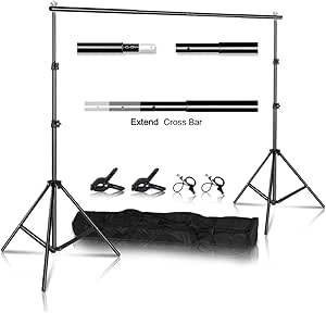 Amazon.com: Backdrop Stand Kit Adjustable Photography Studio Background Support System Kit with ...