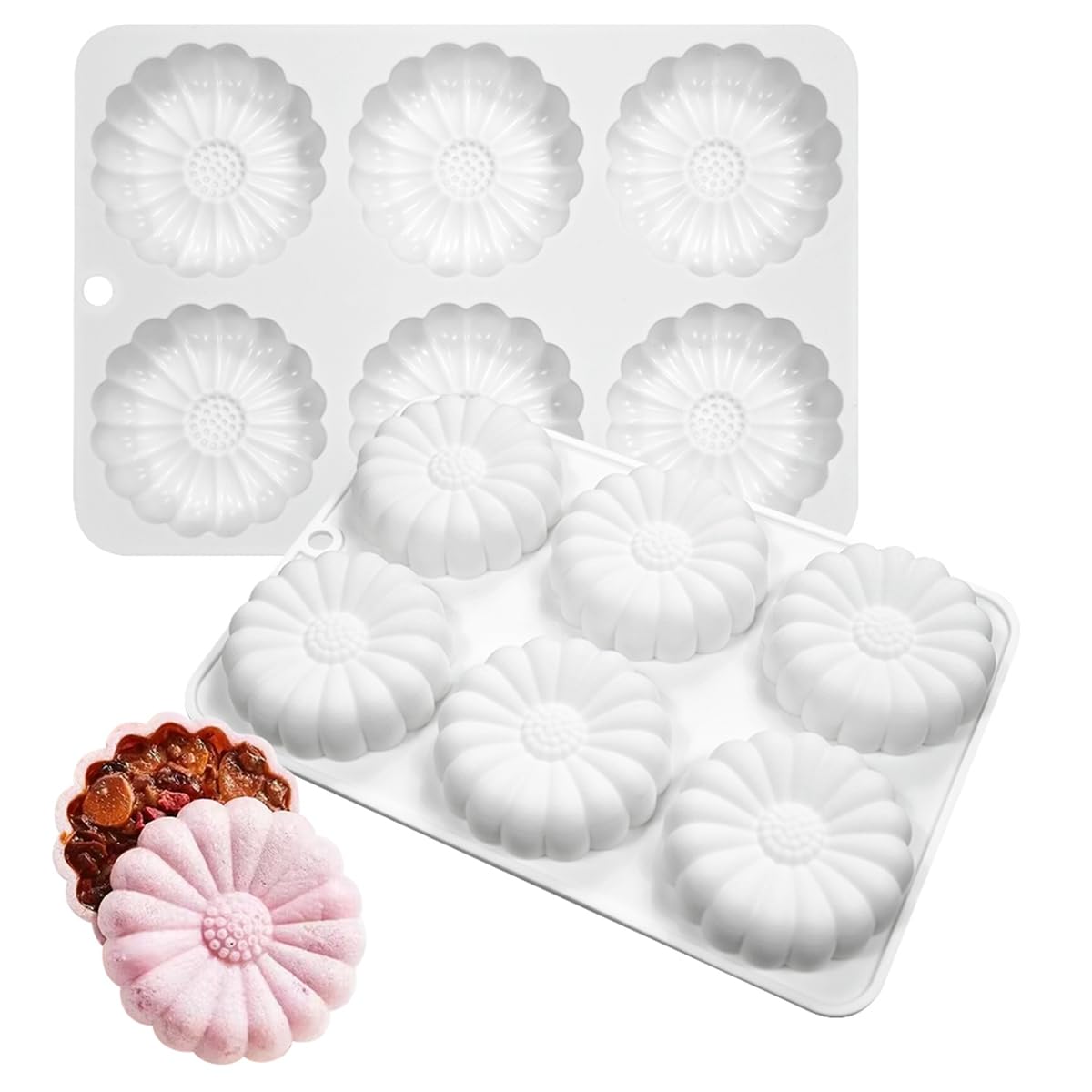 Amazon.com: TUKE Silicone Chocolate Candy Molds Non-stick Daisy Flower ...