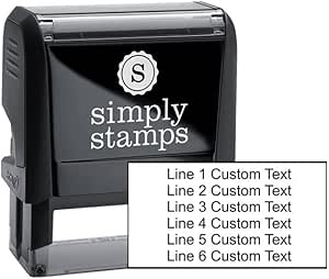 Amazon.com : Custom Line Stamps | Custom Text Office Stamp | Short or ...