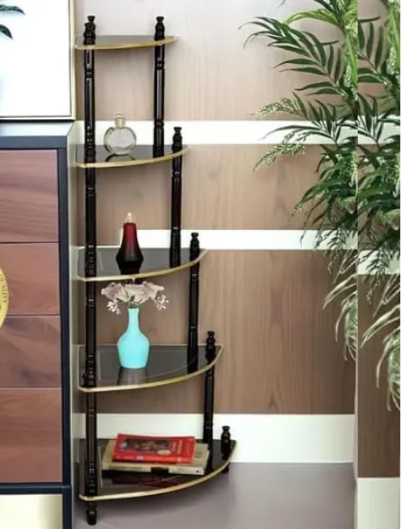 LuxuraCraft Wooden Corner Stand – Handcrafted Corner Display Shelf ...