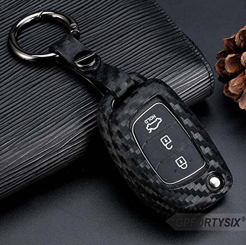 Generic Carbon Fiber Pattern Silicone Car Key Case Flip Remote Shell ...