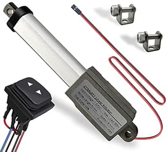 Actuador micro lineal de 2 pulgadas de carrera de 12 V con interruptor momentáneo, mini ...