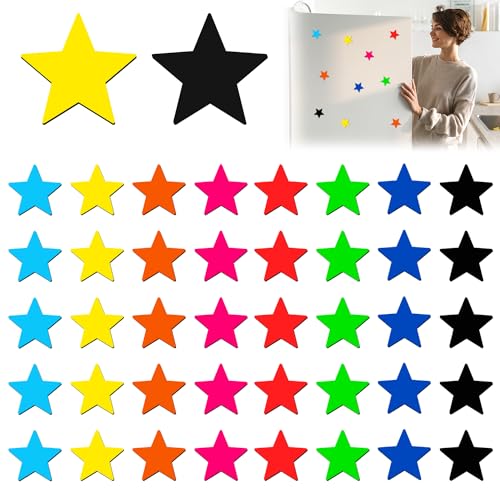 Rebanky 40Pcs Fridge Magnets Colourful Magnetic Stars Cute Magnets for ...