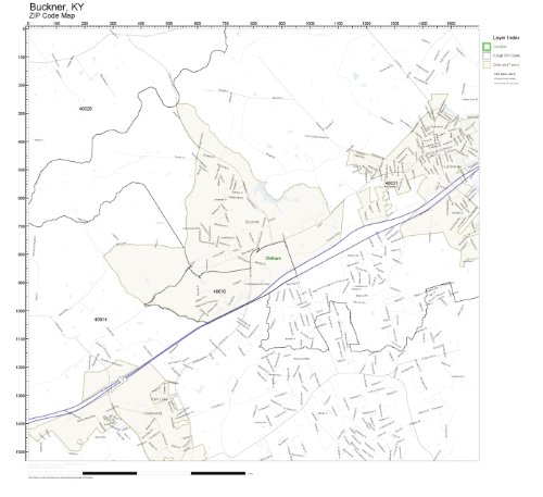 ZIP Code Wall Map of Buckner, KY ZIP Code Map Laminated: Amazon.com ...