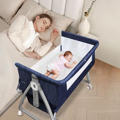 Amazon.com: PLKMGF 3 in 1 Baby Bassinet, Bedside Bassinet for Baby ...