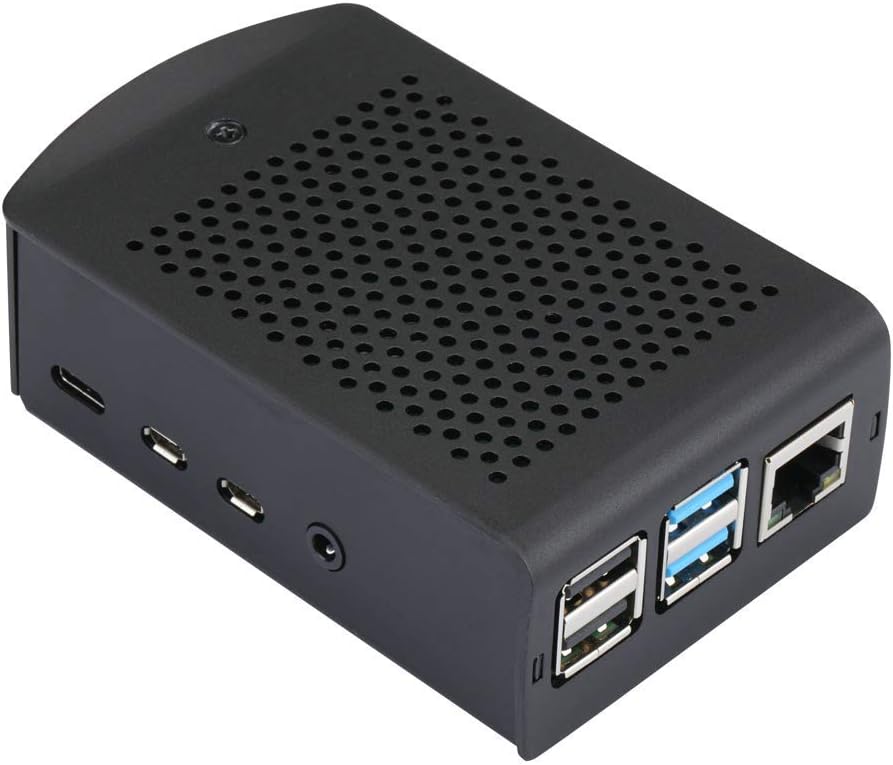 Amazon.in: Buy REES52 Raspberry Pi 4 Model B Aluminum Case RPI 4 Metal Shell Black Box Enclosure ...