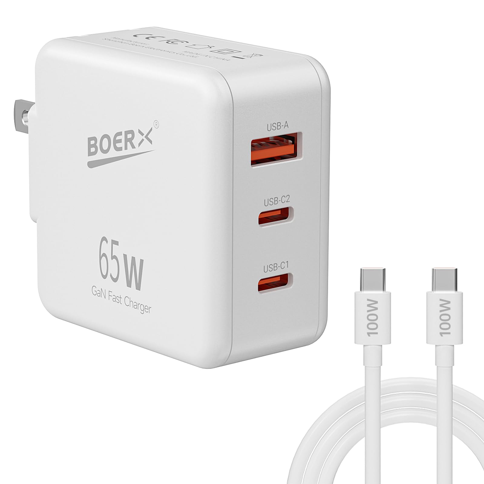 Amazon.com: 65W Gallium Nitride USB C Charger - Compact USB C Charger ...