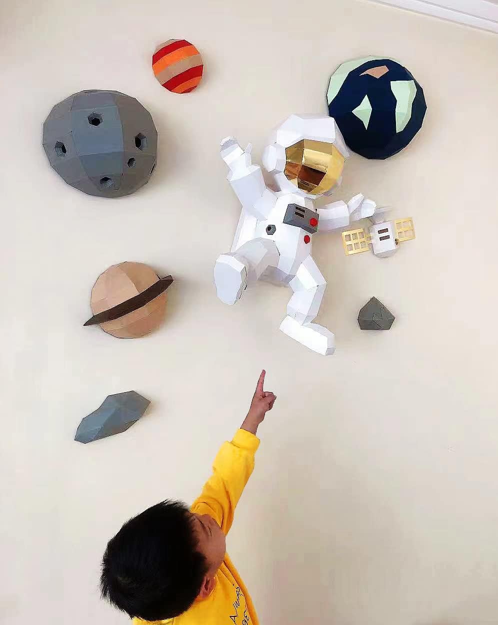 Buy Astronaut & Solar System Planets Papercraft, DIY Paper Craft ...