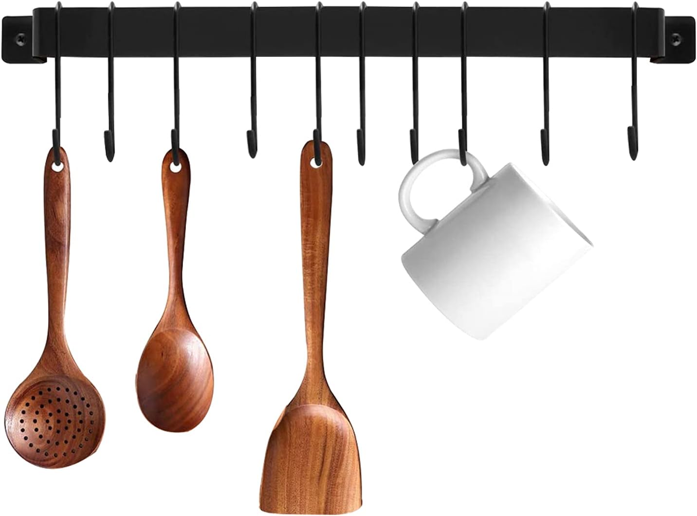 Amazon.com: Rack It Up 22" Wall Rack Utensil Bar with 8 hooks,Steel ...